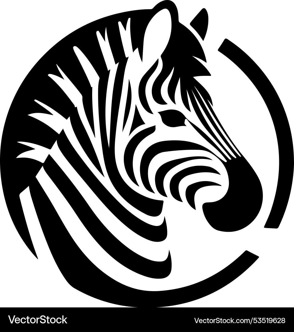 Zebra head logo icon art Royalty Free Vector Image