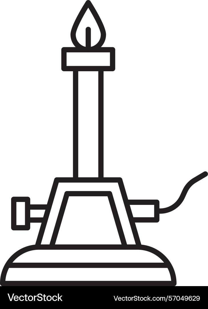 Bunsen burner line icon design Royalty Free Vector Image