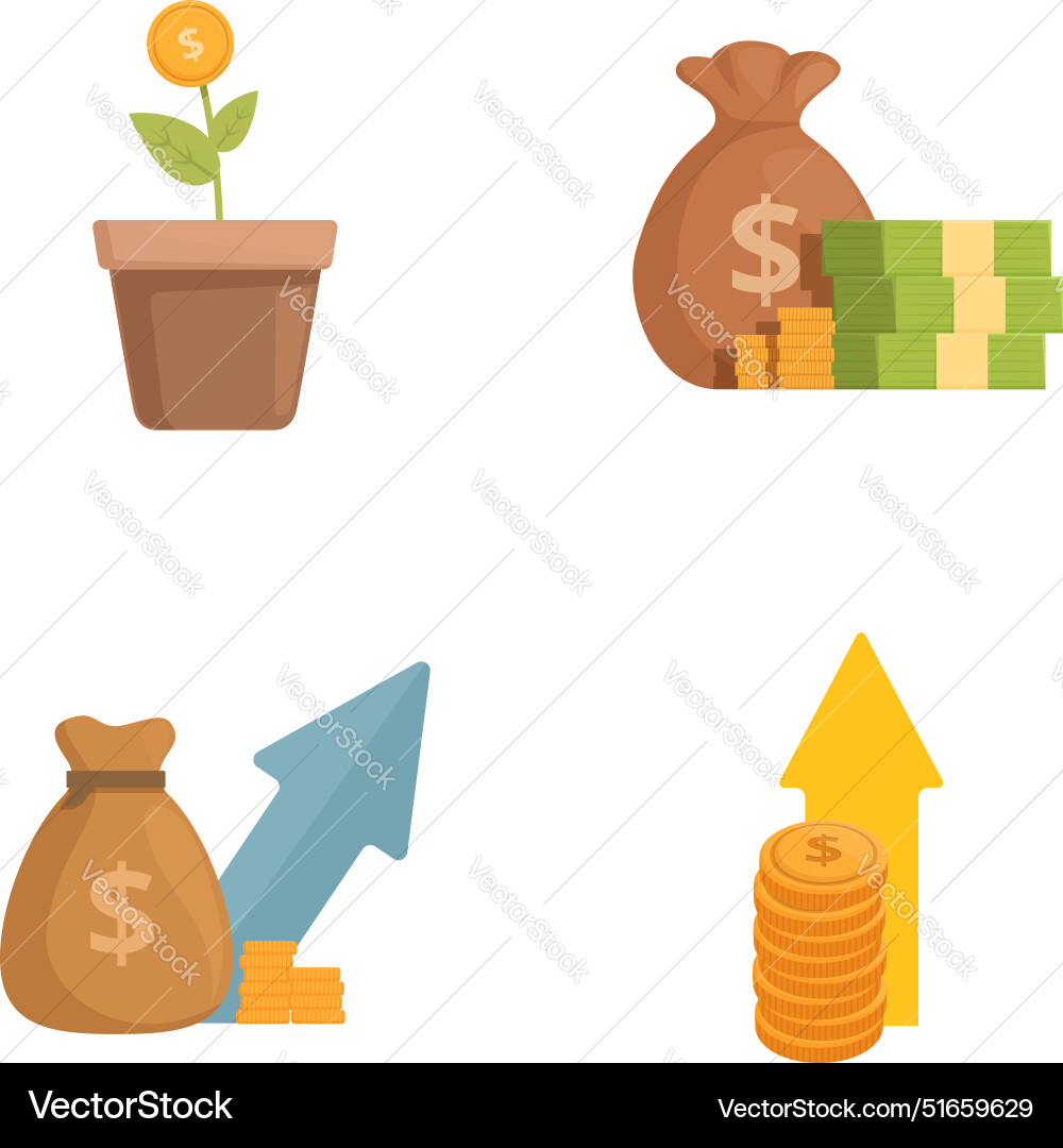Financial growth and savings concept icons Vector Image