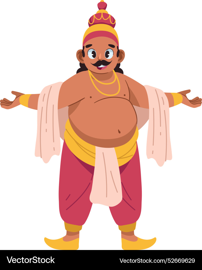 King mahabali south indian character Royalty Free Vector