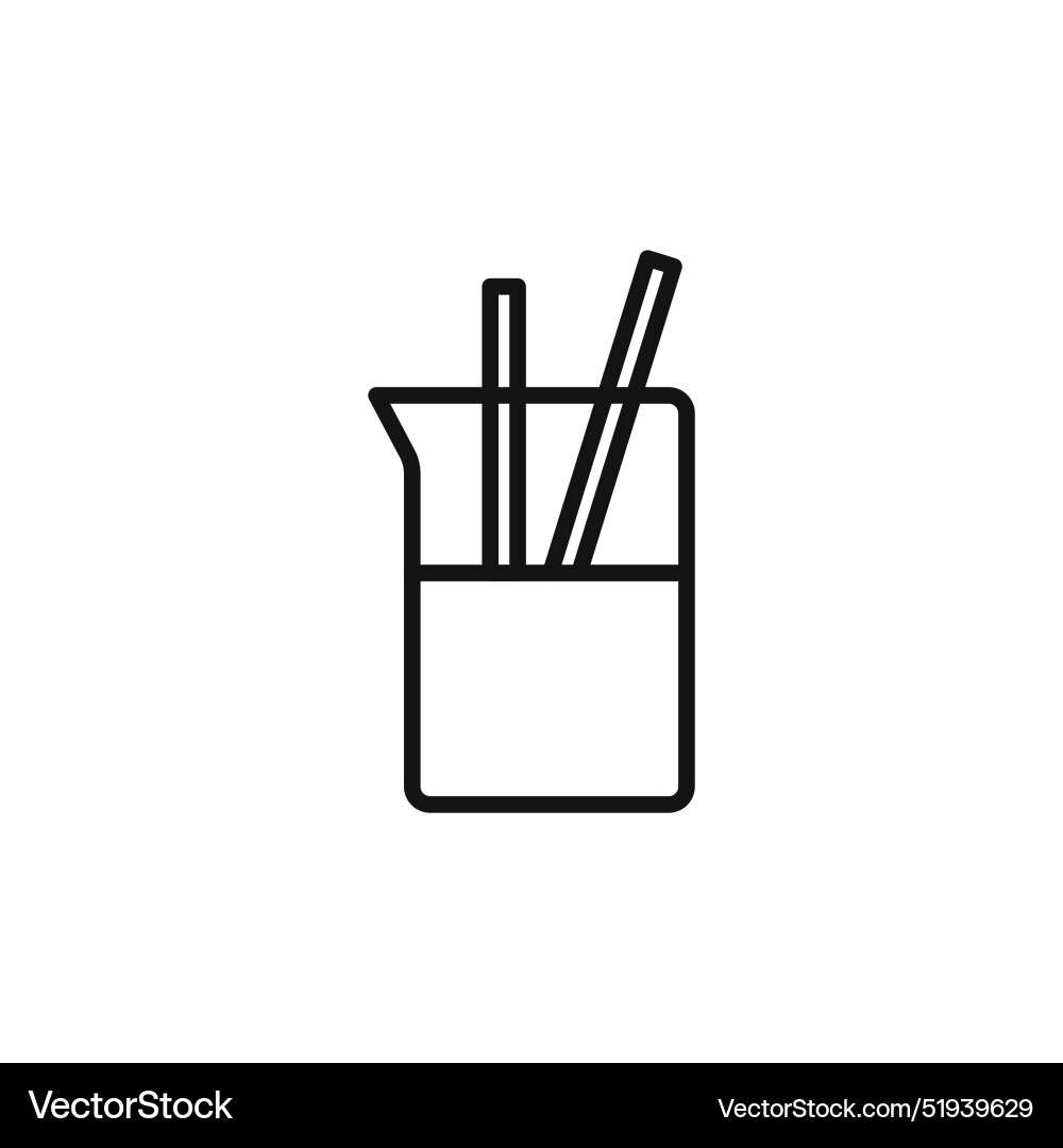 Laboratory beaker icon logo sign outline Vector Image
