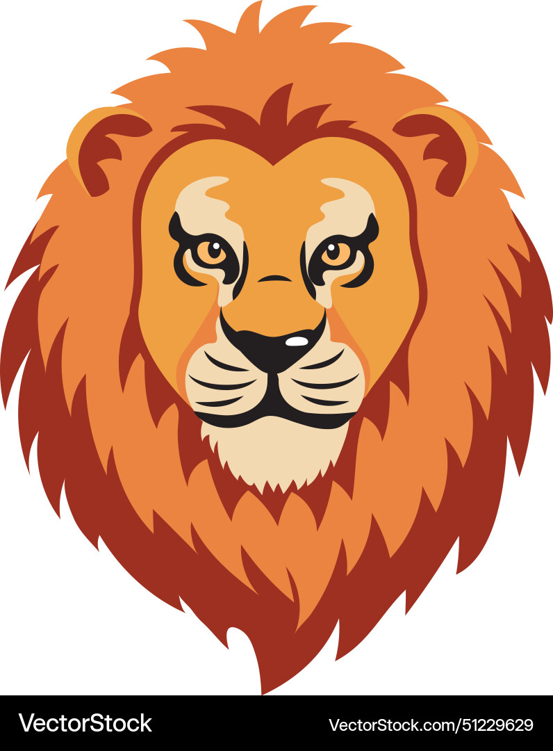Lion face animal Royalty Free Vector Image - VectorStock