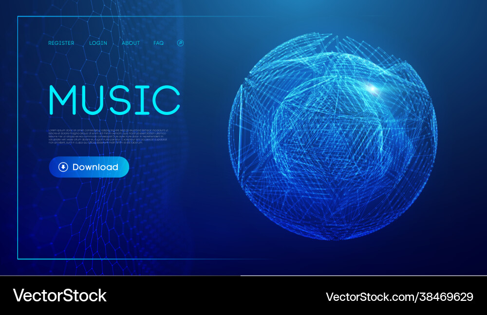 Music wave technology sphere particle big Vector Image