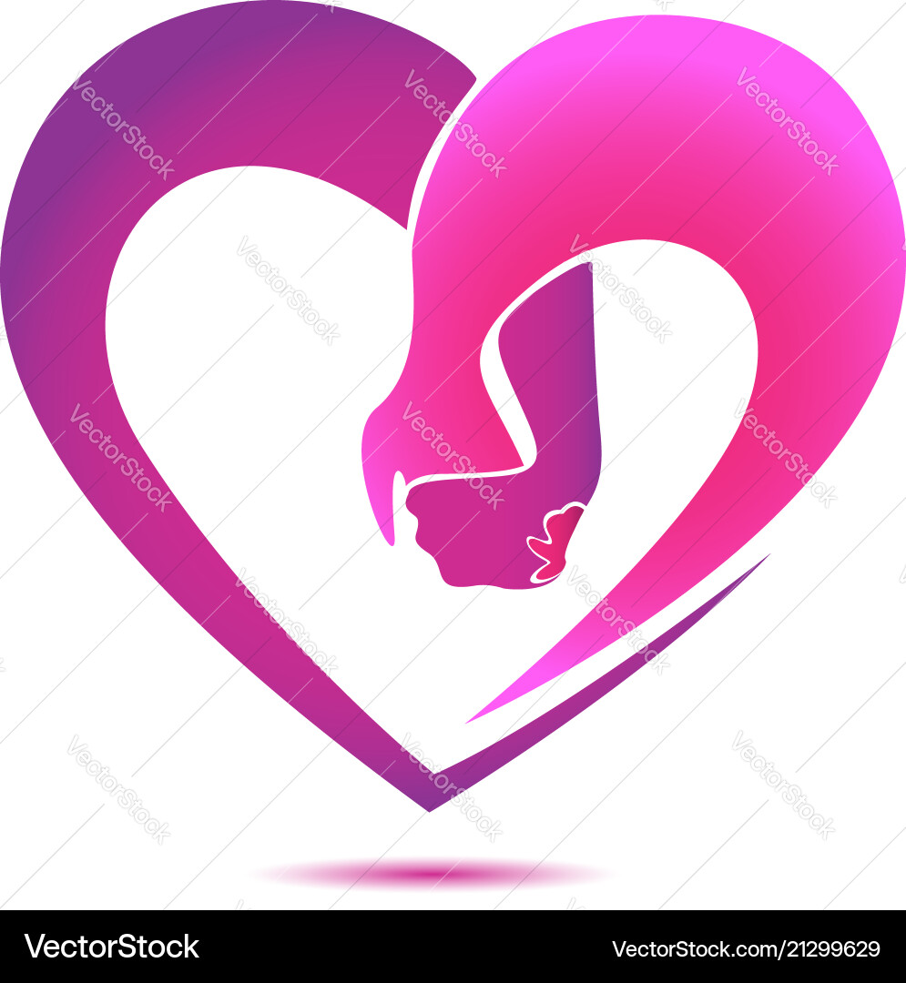 Pink Heart Hands Connection Icon Royalty Free Vector Image
