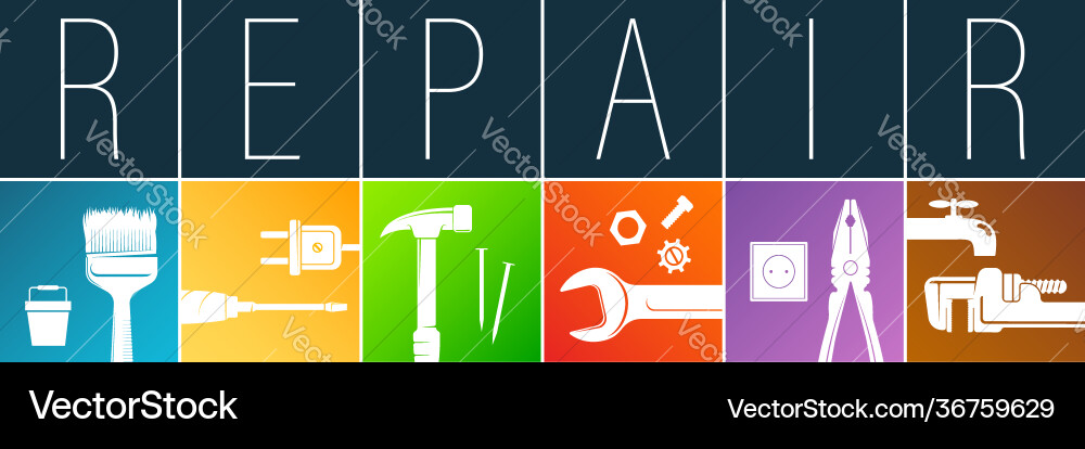 Repair and service symbol with tool Royalty Free Vector