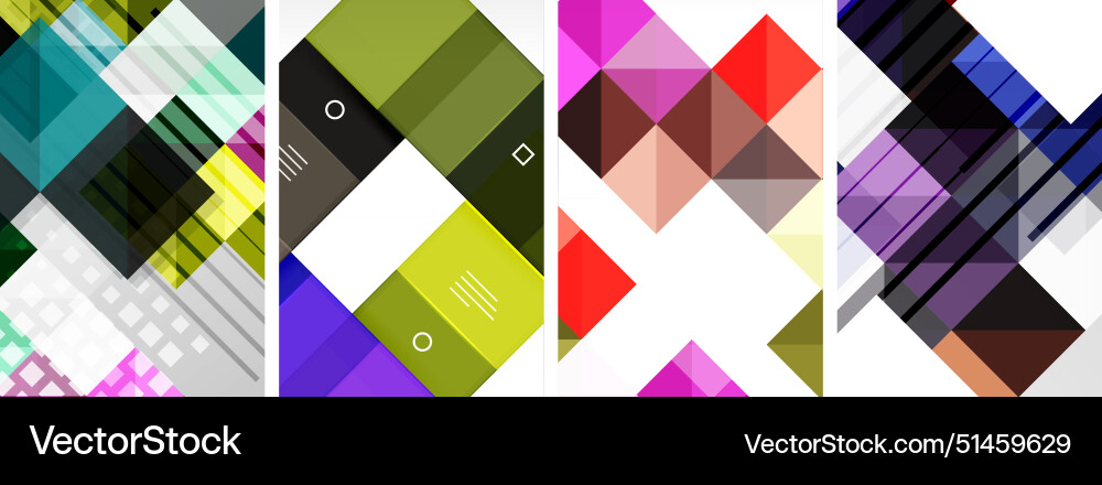 Square abstract poster set Royalty Free Vector Image