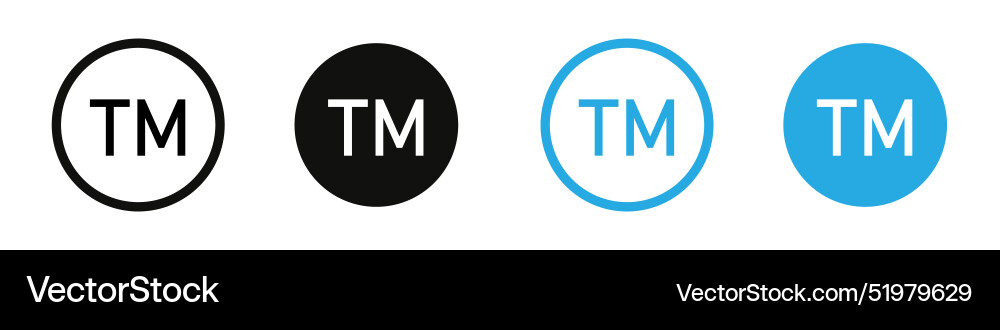Tm trademark icon mark in filled style Royalty Free Vector