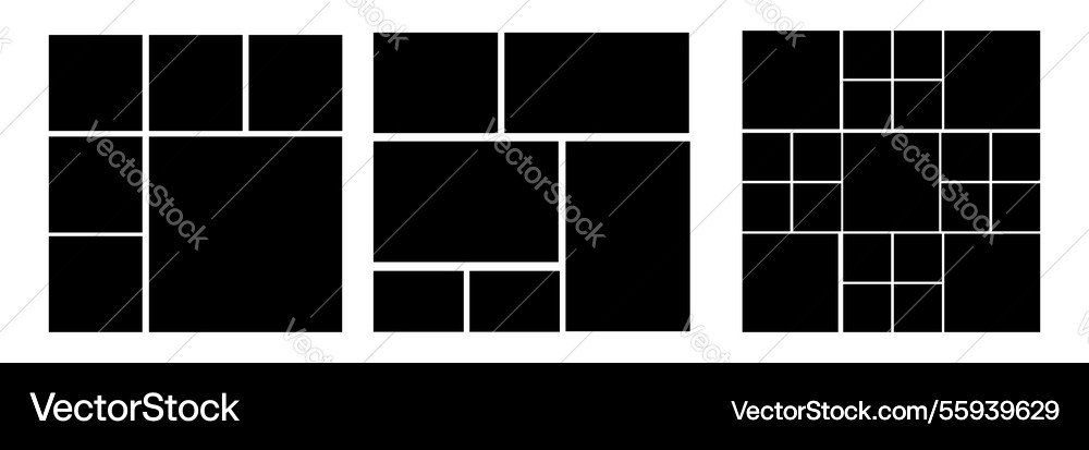 Versatile photo collage layouts for creative Vector Image
