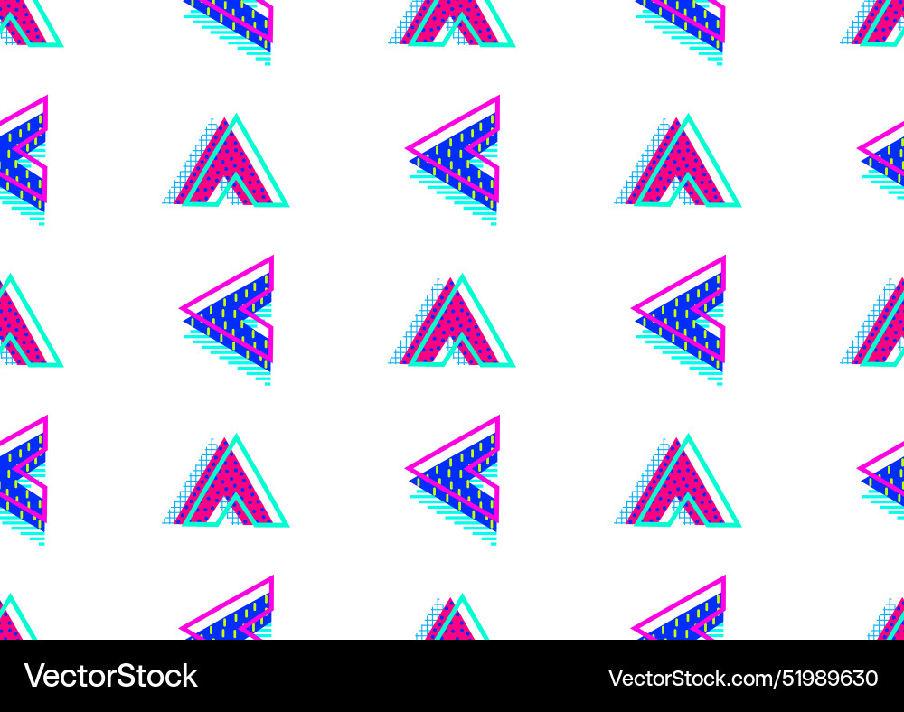Abstract geometric seamless pattern 80s-90s Vector Image