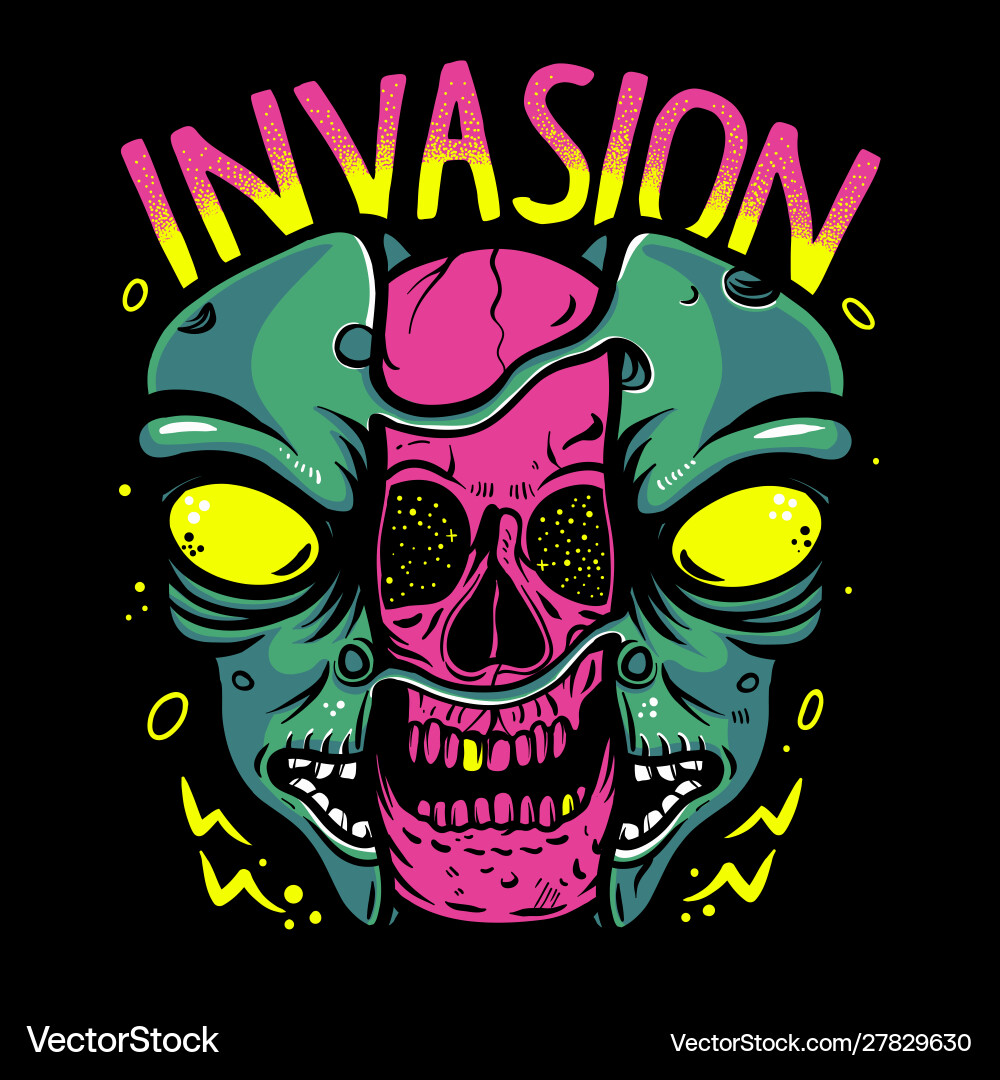 Alien invasion Royalty Free Vector Image - VectorStock