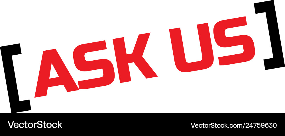 Ask us stamp on white Royalty Free Vector Image