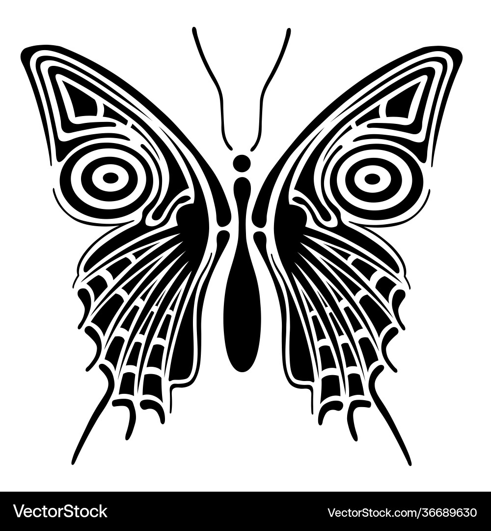 Black butterfly Royalty Free Vector Image - VectorStock