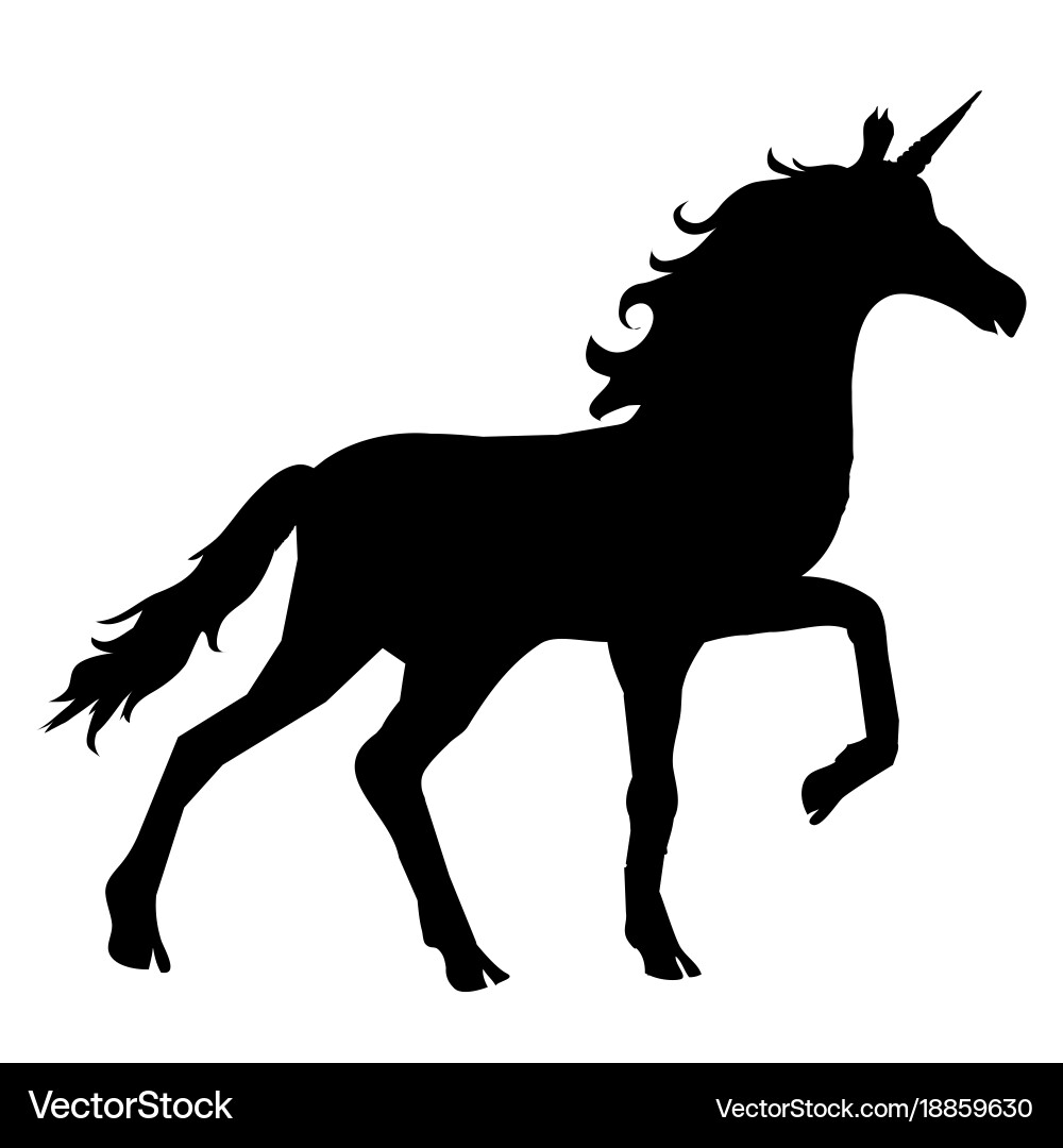 Black unicorn Royalty Free Vector Image - VectorStock
