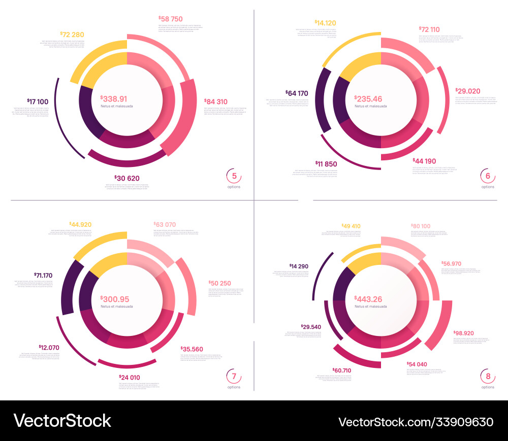 Circle chart designs template Royalty Free Vector Image