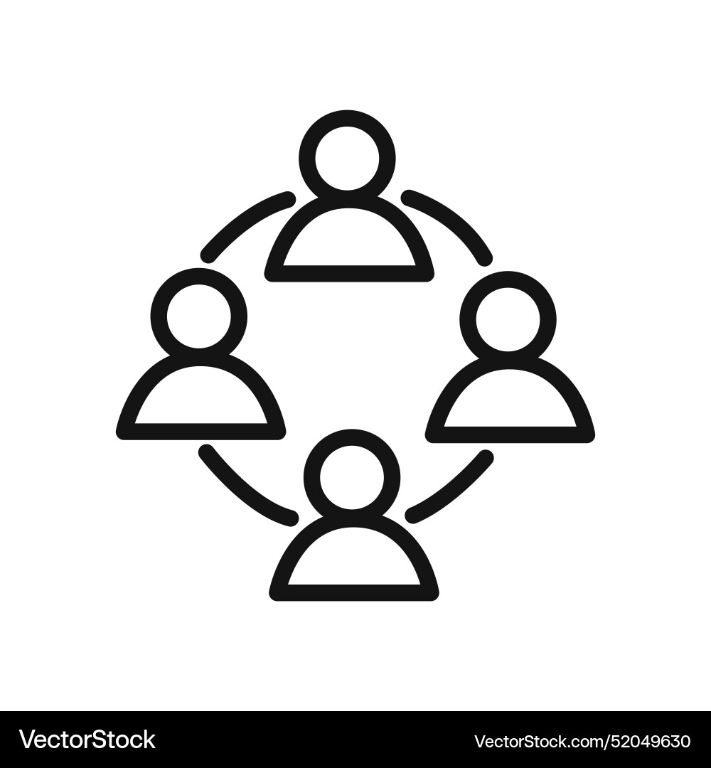 Collaboration icon linear graphics sign Royalty Free Vector