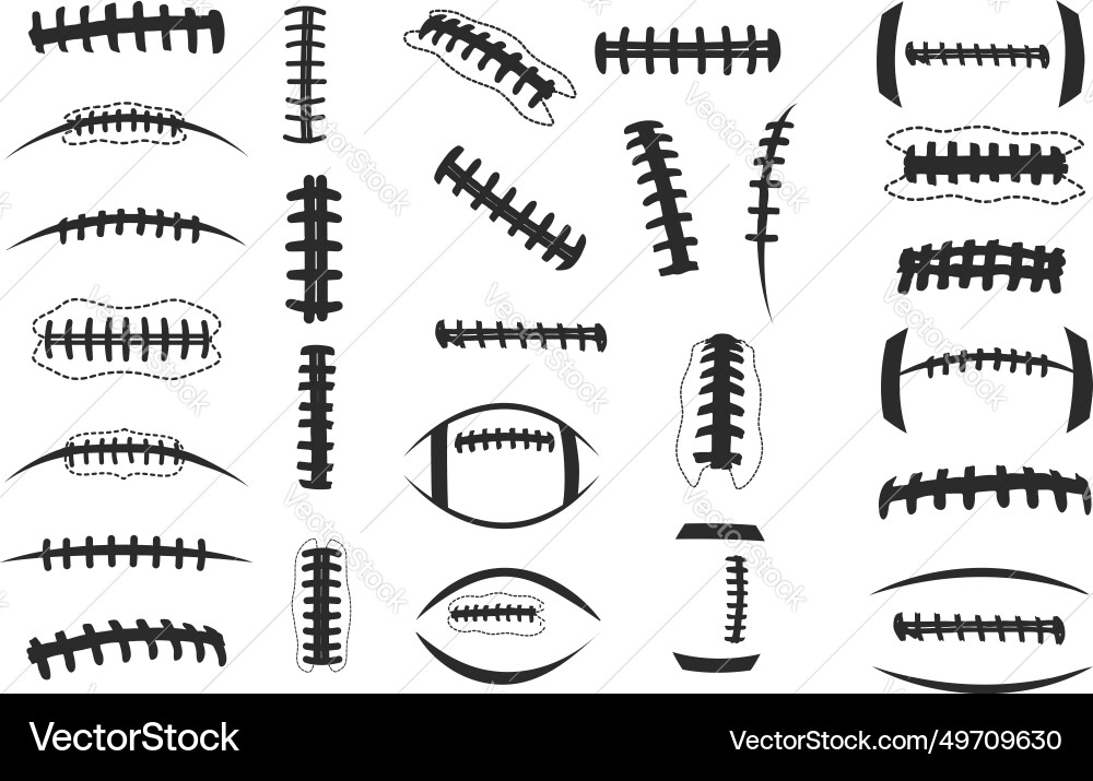 Football Laces Silhouette Royalty Free Vector Image