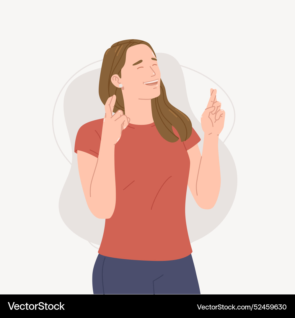 Hand drawn fingers crossed Royalty Free Vector Image