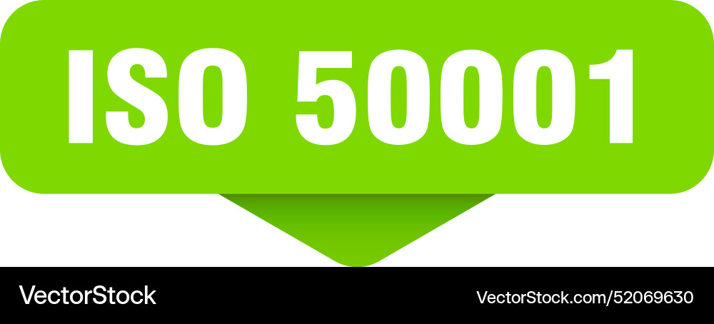 Iso 50001 sticker sign on transparent Royalty Free Vector