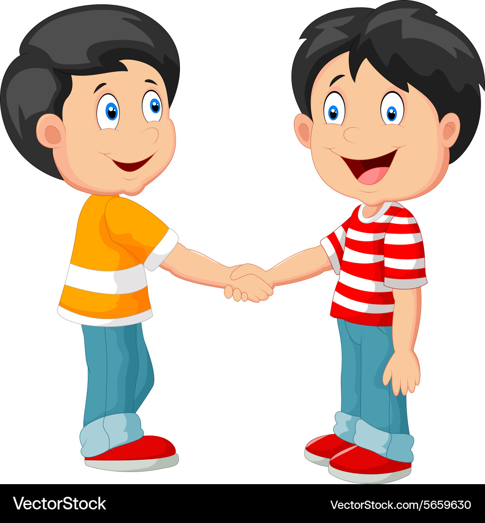 Little boys holding hand Royalty Free Vector Image