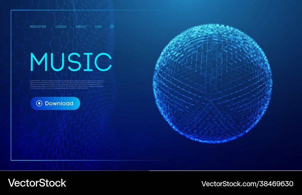 Music wave technology sphere particle big Vector Image