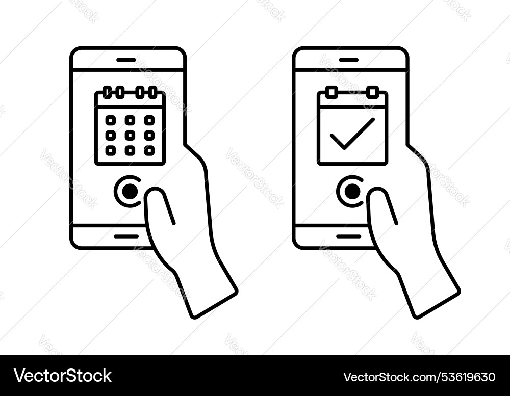 Online appointment icon set calendar booking Vector Image