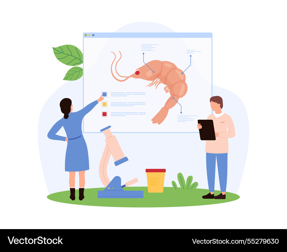 Seafood allergy research concept Royalty Free Vector Image