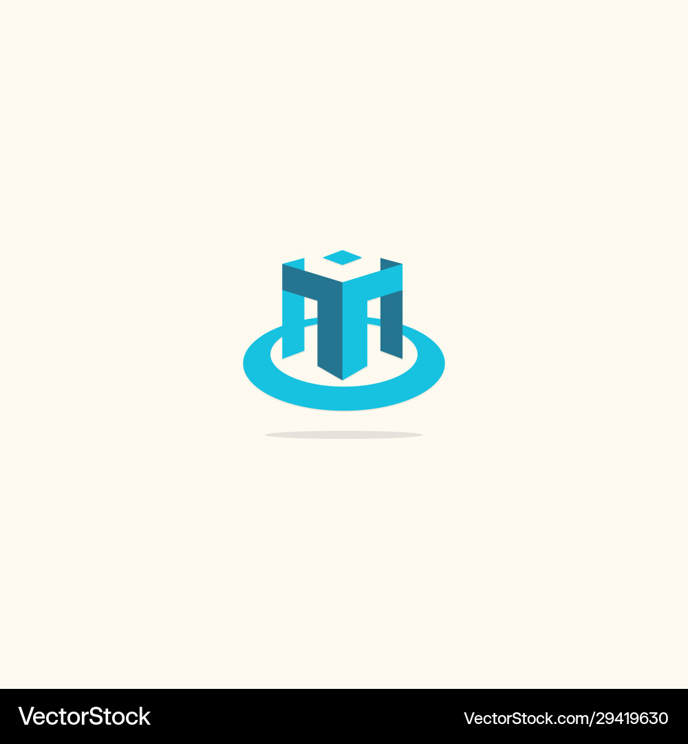 Shape 3d building abstract logo Royalty Free Vector Image