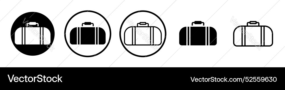 Sports bag icon set on white background Royalty Free Vector