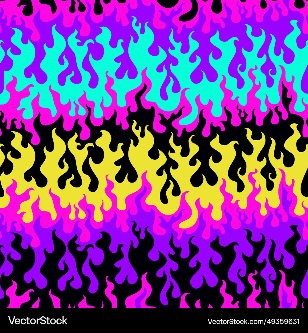 Abstract colorful flame seamless pattern Vector Image