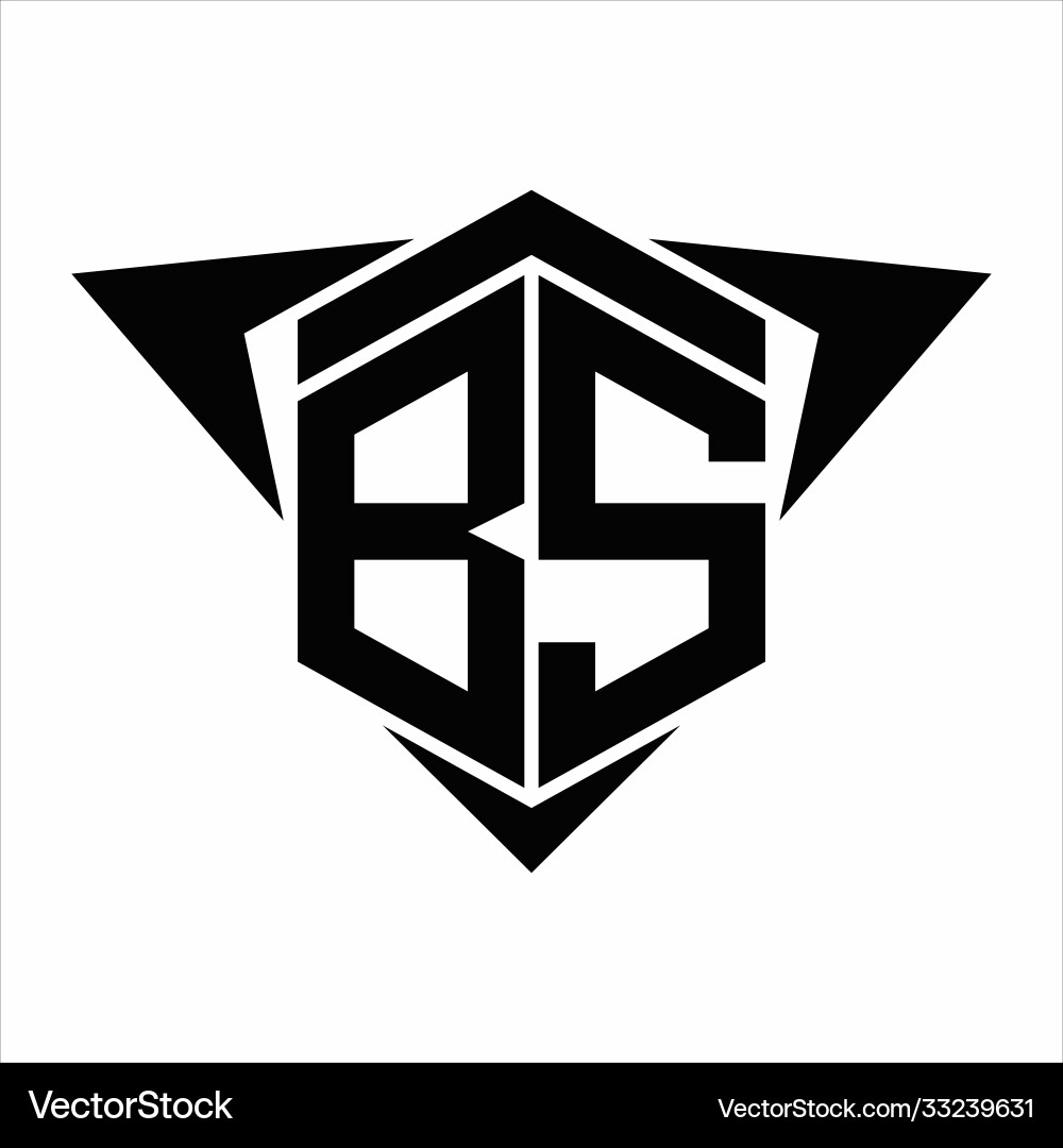 Bs logo monogram with wings arrow around design Vector Image