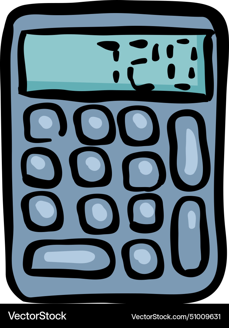 Calculator - hand drawn doodle icon Royalty Free Vector