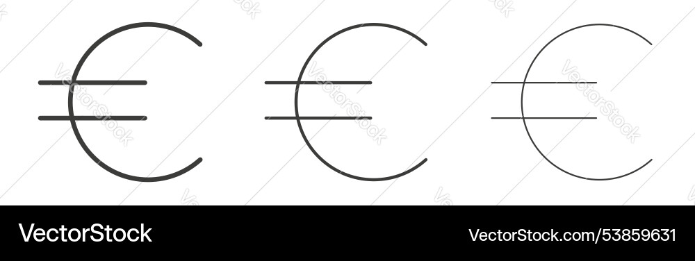 Euro Icon Set Lizenzfreies Vektorbild - VectorStock