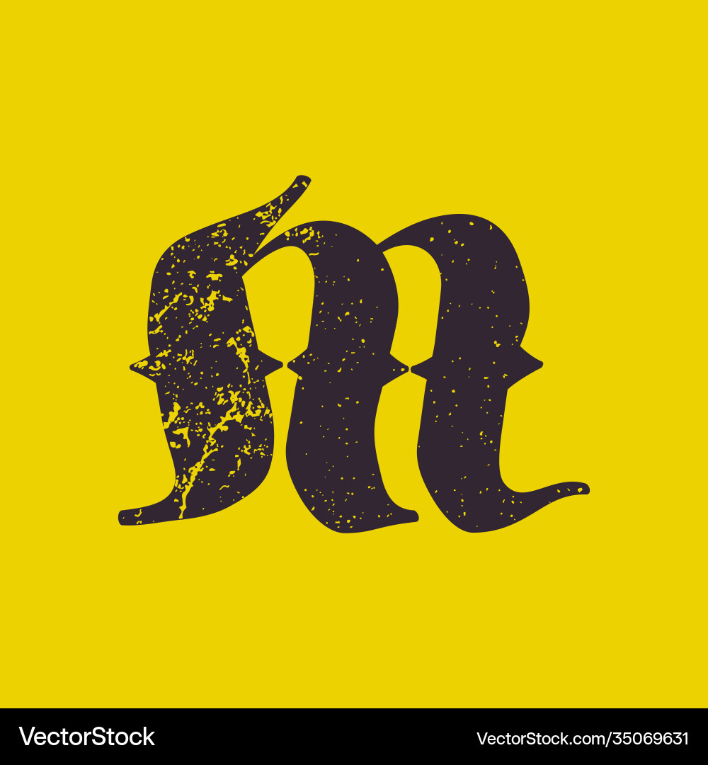 Horror 'M' Calligraphy Logo Royalty Free Vector Image