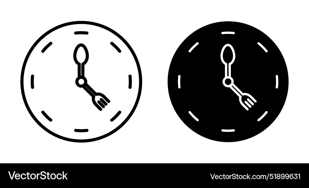 Lunch time icon set collection for web Royalty Free Vector