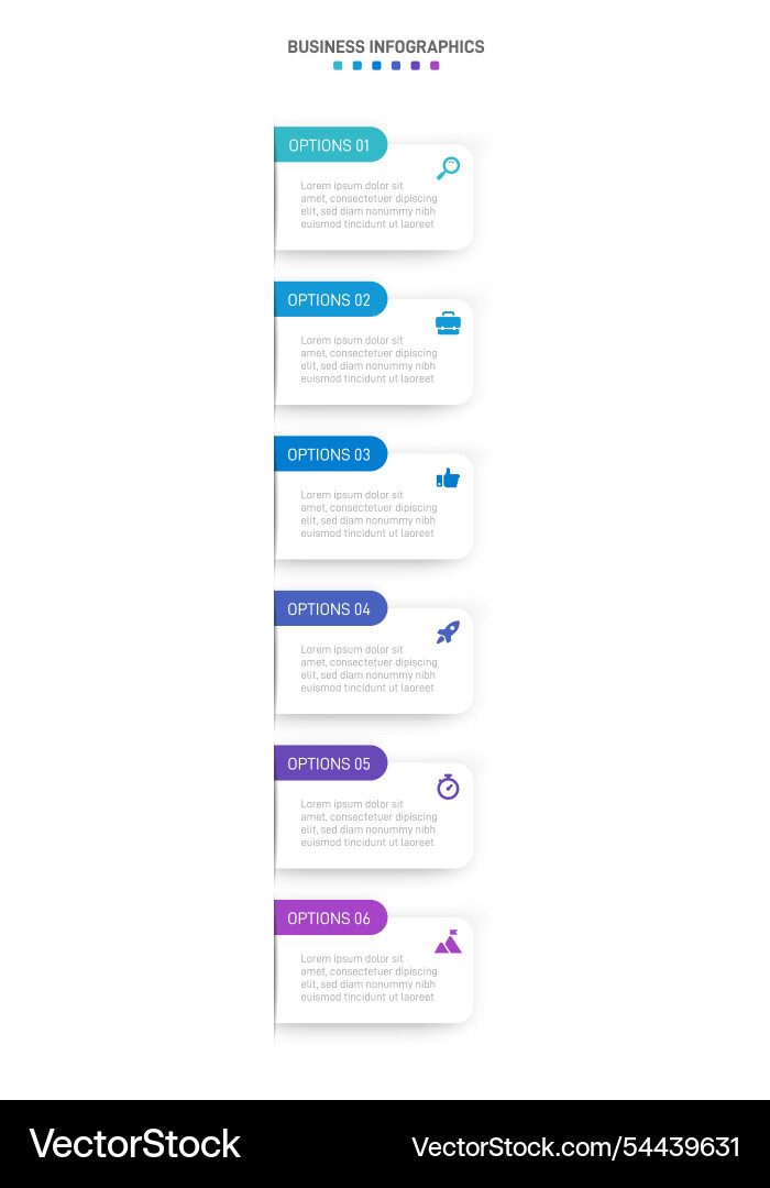 Vertical progress bar featuring 6 arrow-shaped Vector Image