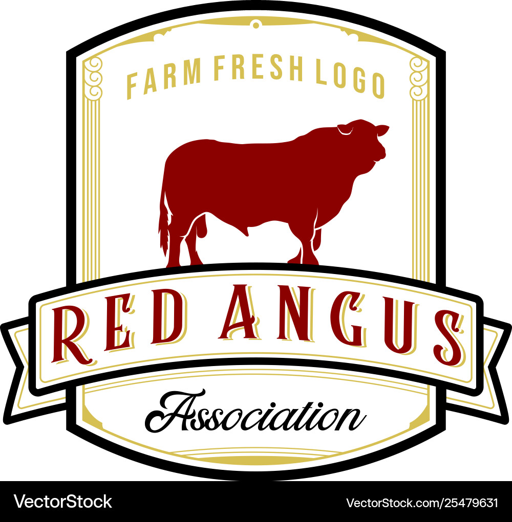 Vintage red angus logo design inspirations Vector Image