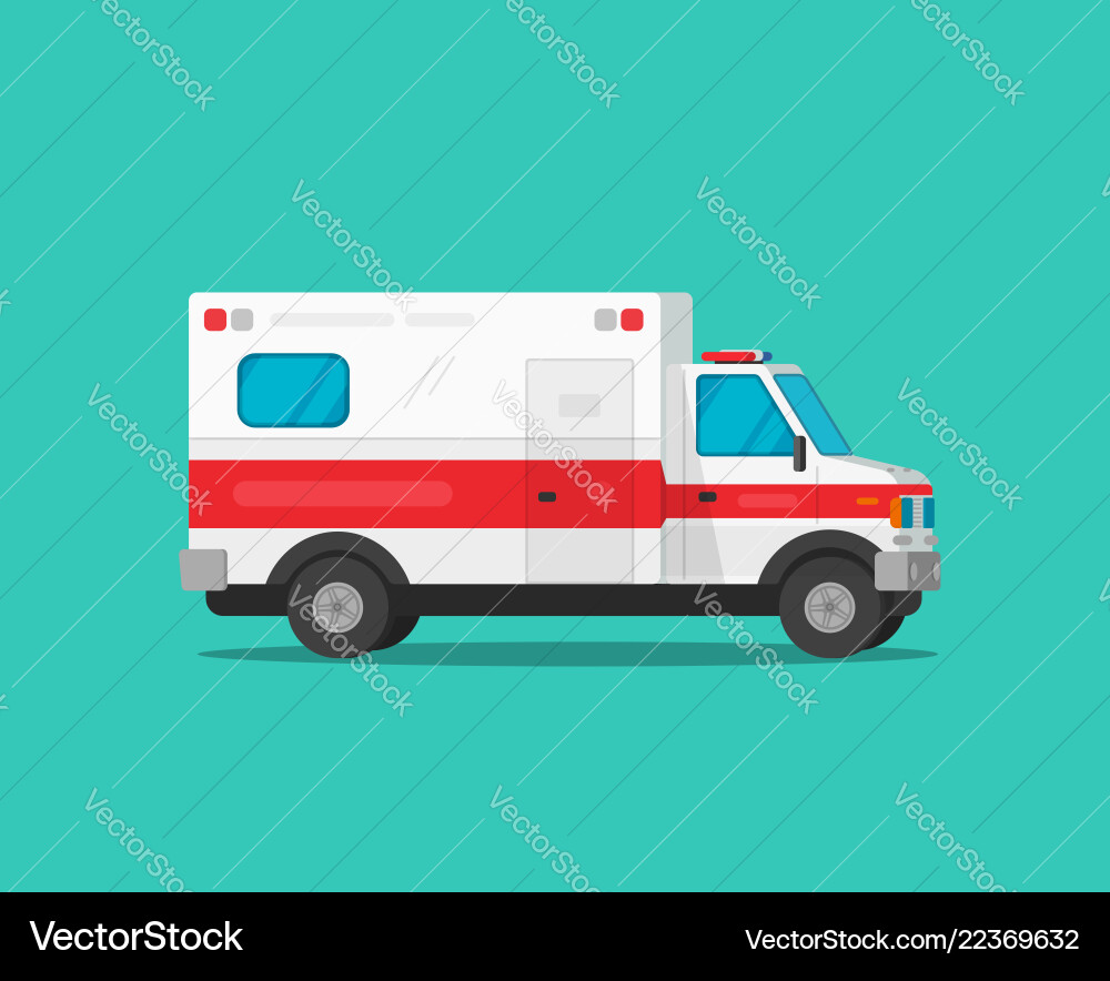 Ambulance emergency car flat Royalty Free Vector Image