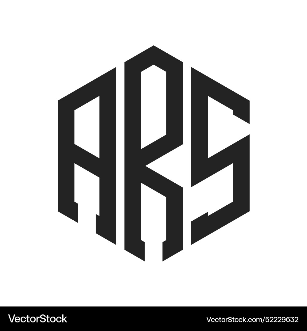 Ars logo design initial letter monogram Royalty Free Vector
