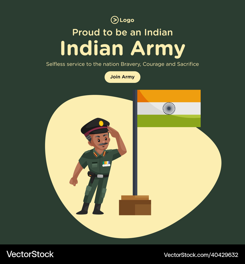 Banner design of indian army Royalty Free Vector Image