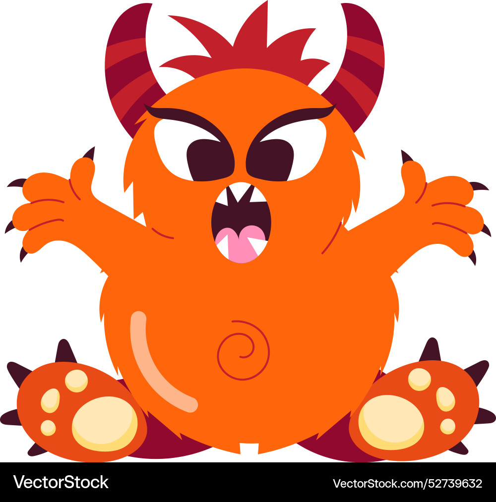 Basic rgbspooky demon with weird expression flat Vector Image