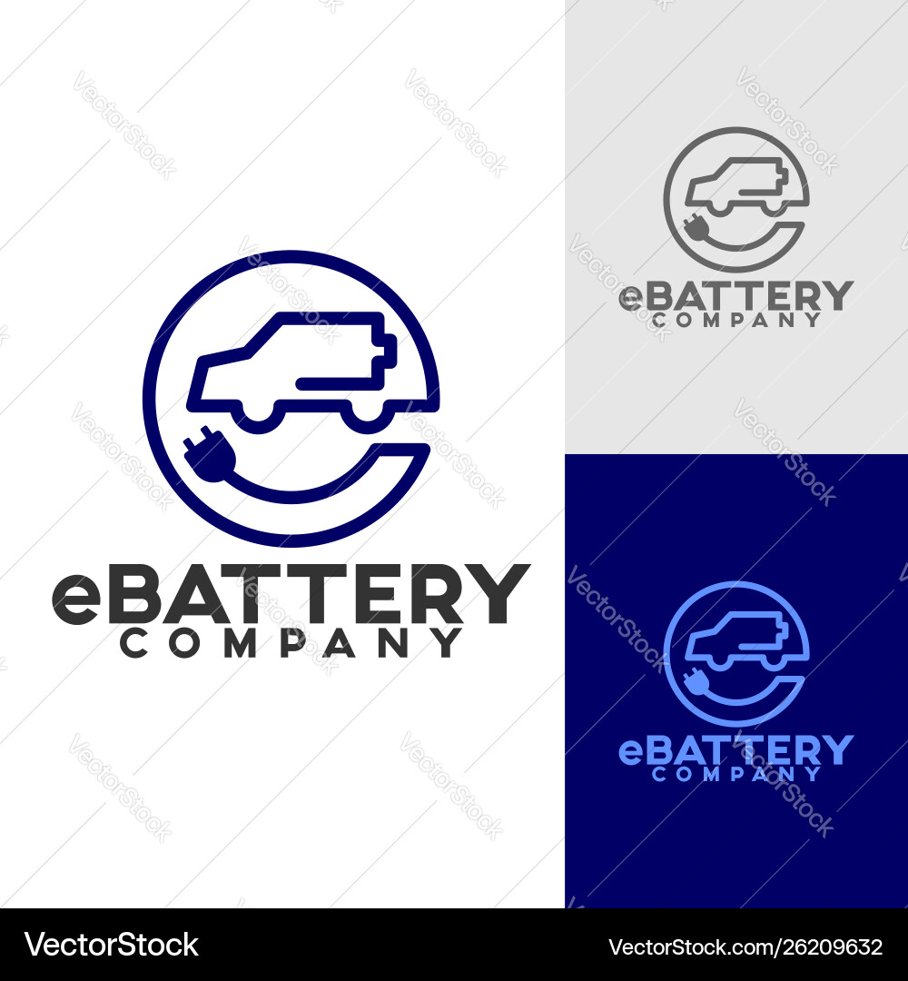 Battery car company Royalty Free Vector Image - VectorStock