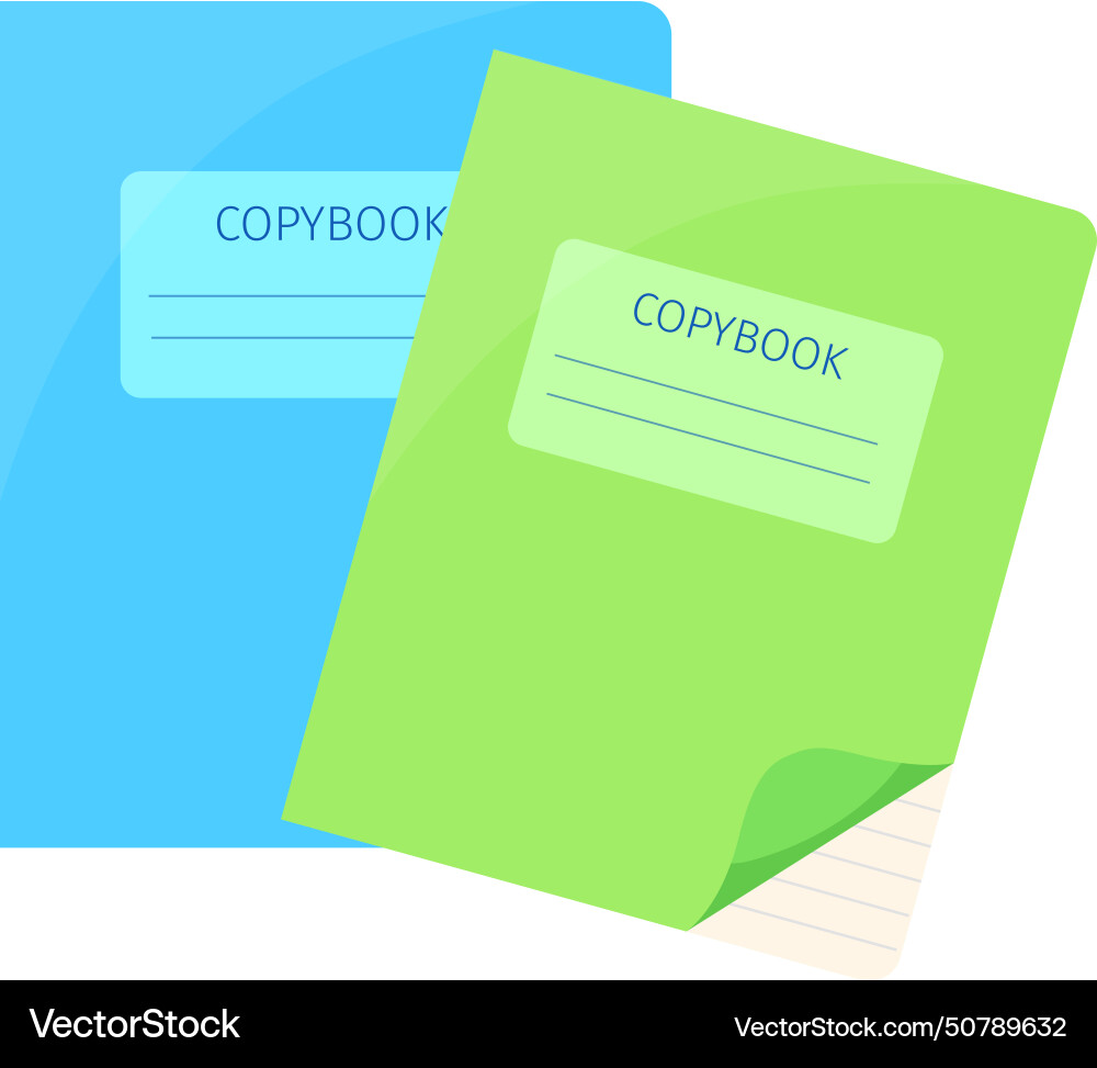 Copybooks color icon school supply education Vector Image