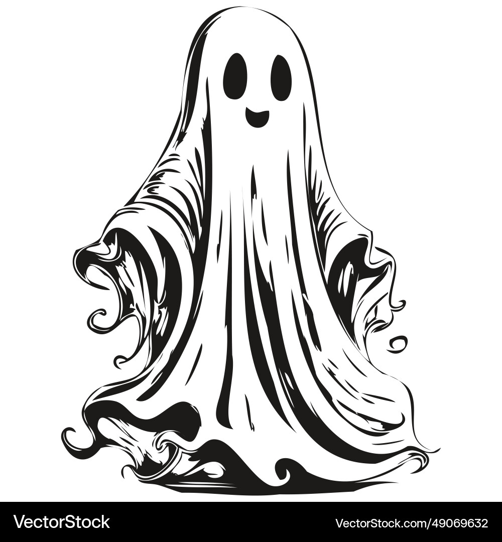 Creepy hand-drawn presence on halloween Royalty Free Vector