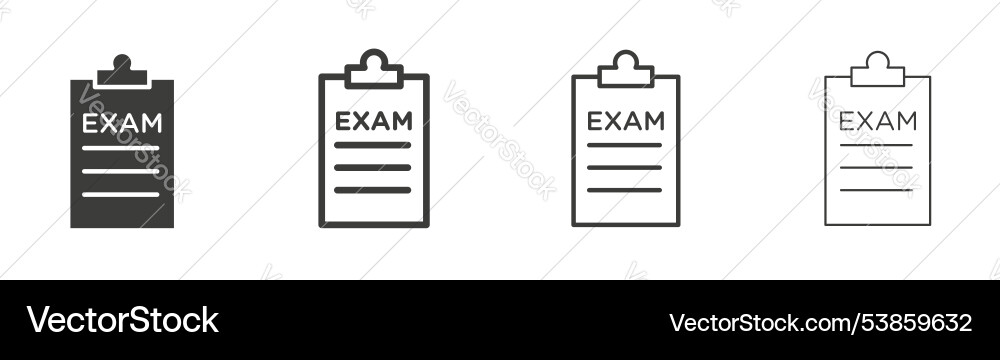 Exam icon set Royalty Free Vector Image - VectorStock