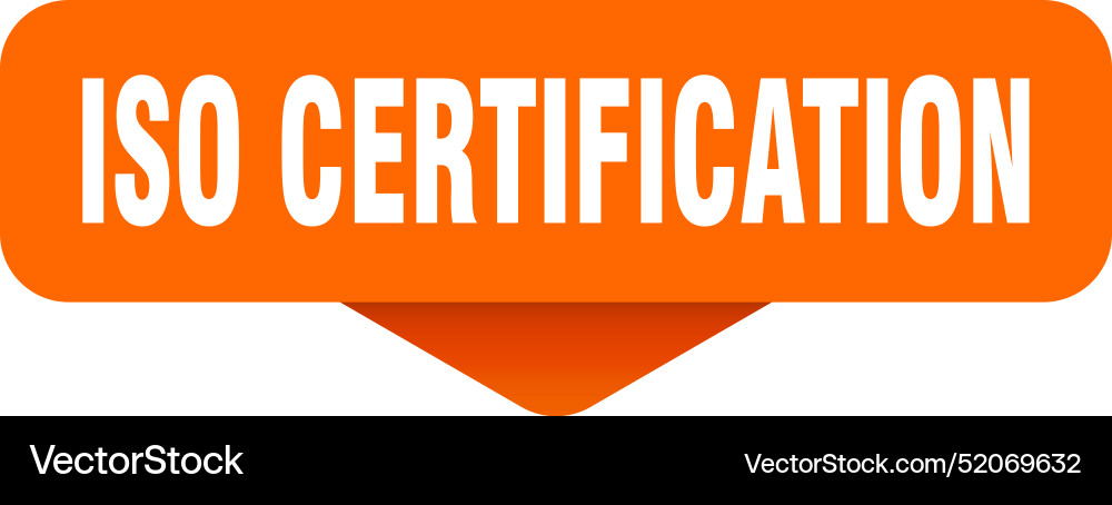 Iso certification sticker sign Royalty Free Vector Image