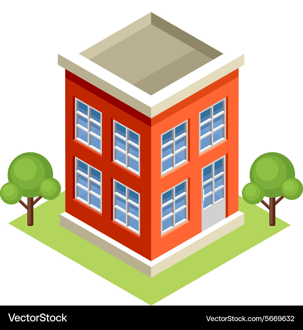 Isometric building Royalty Free Vector Image - VectorStock