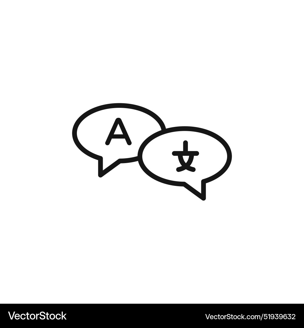 Language translation icon logo sign outline Vector Image