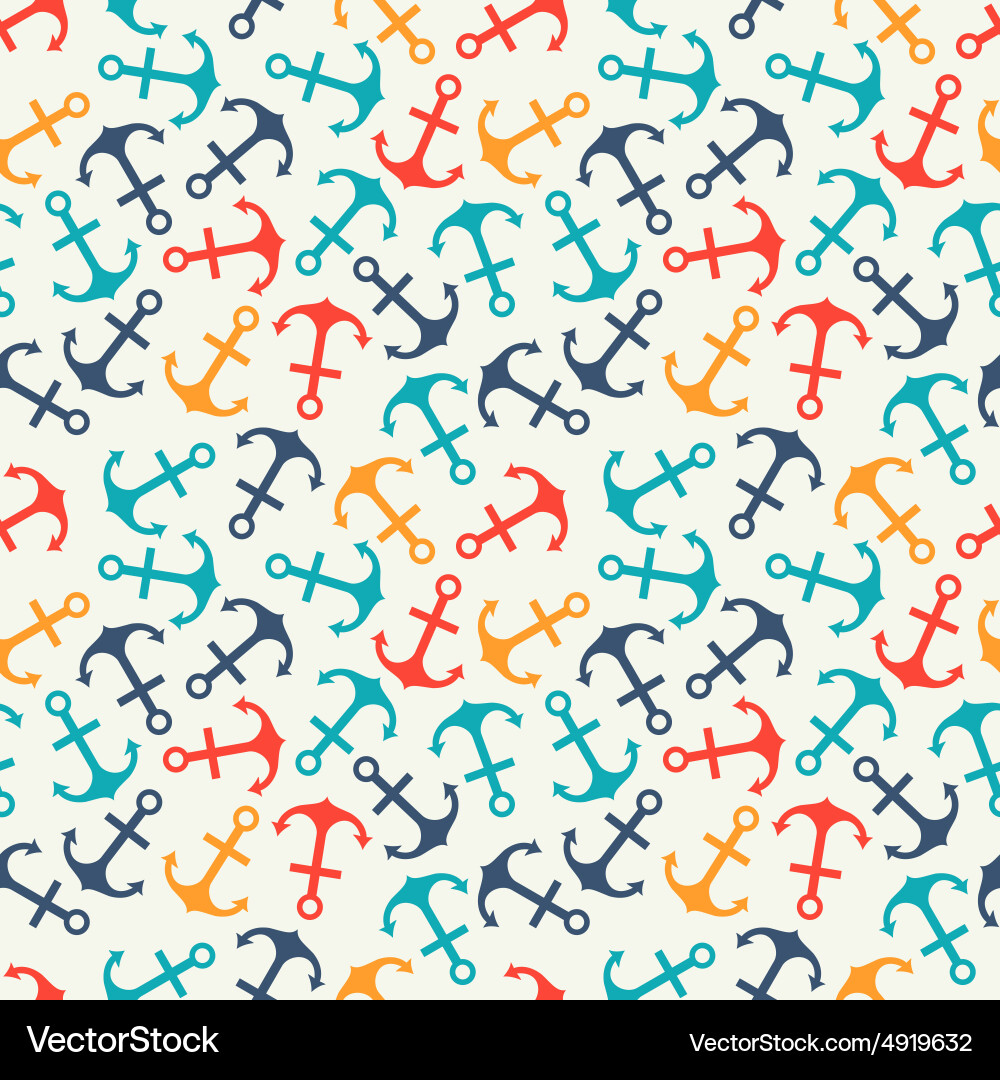 Nautical Anchor Pattern Royalty Free Vector Image