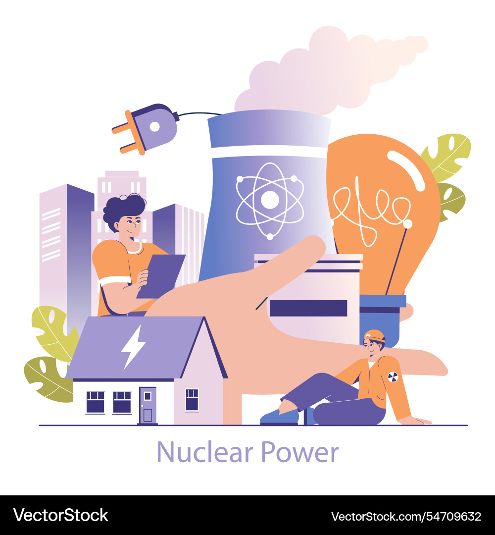 Nuclear power flat Royalty Free Vector Image - VectorStock