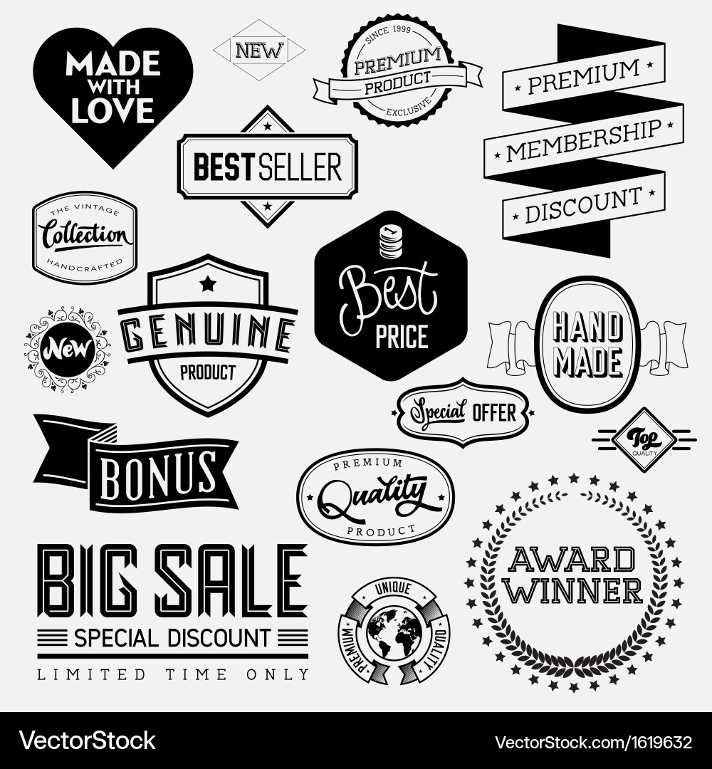 Set of vintage bagdes Royalty Free Vector Image